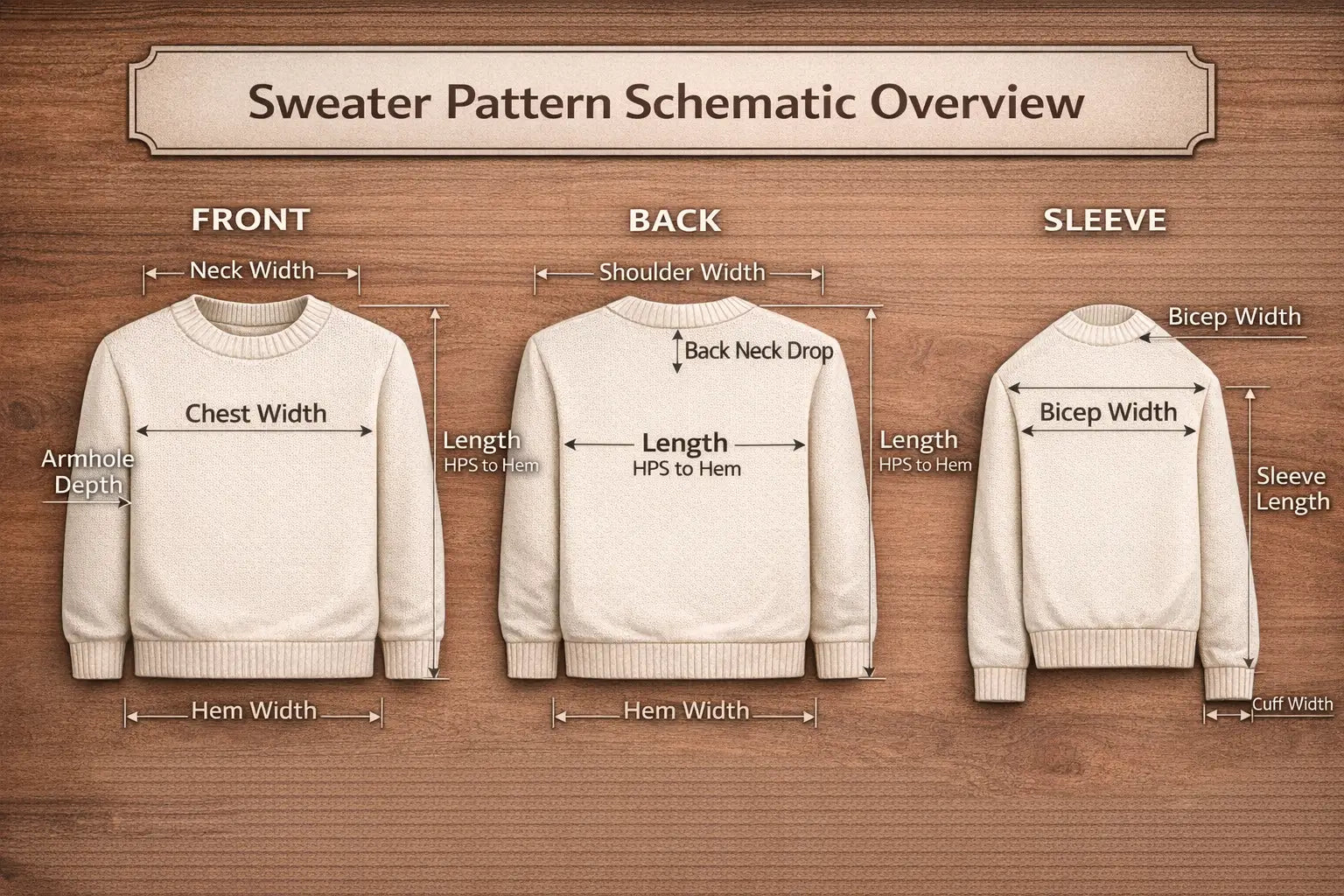 How to Draw a Sweater Pattern: Schematic, Gauge, and Motif Placement ...