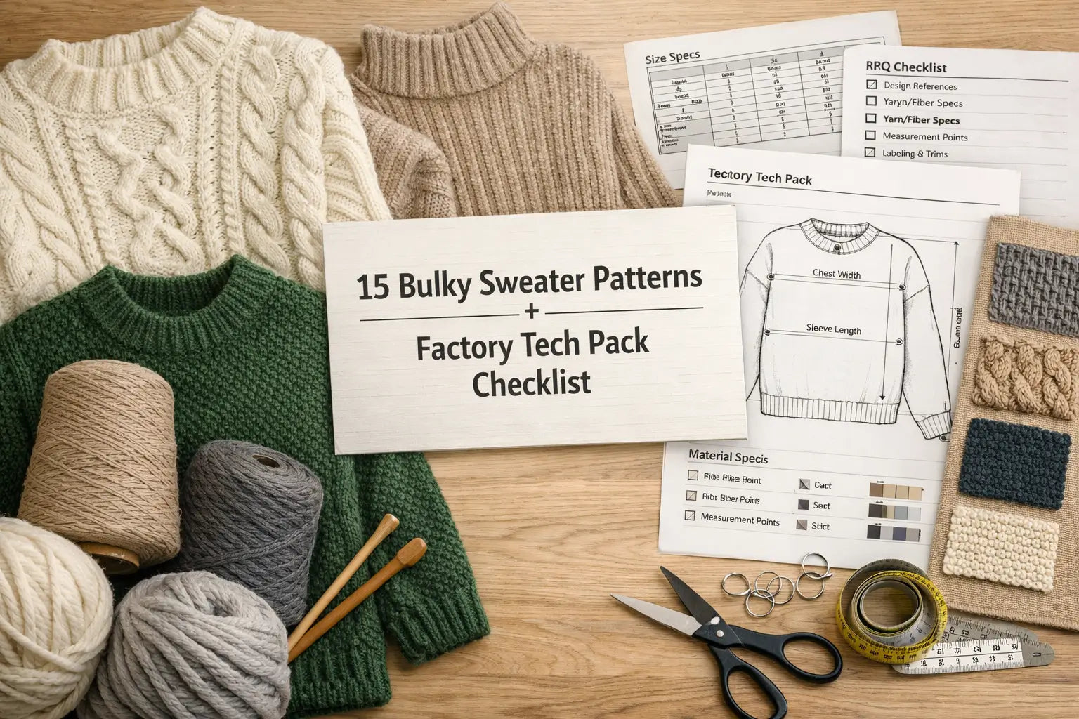 Bulky Yarn Sweater Patterns: 15 Brand-Ready Ideas + Tech Pack Checklist ...