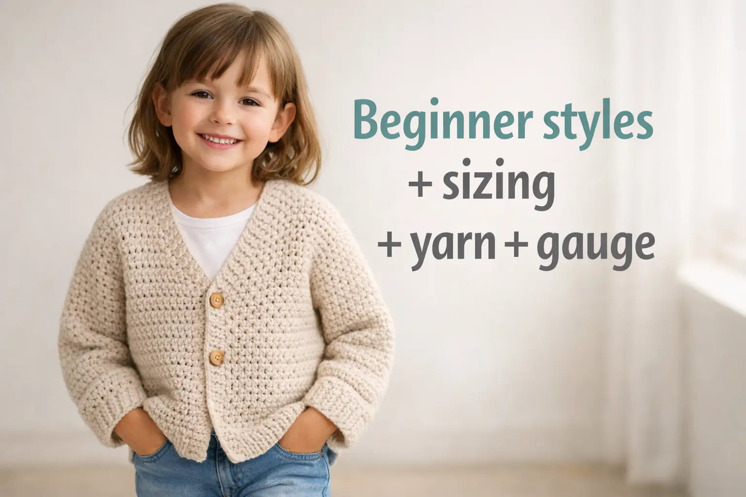Easy Crochet Child Cardigan Patterns (Free): Beginner Styles + Sizing ...